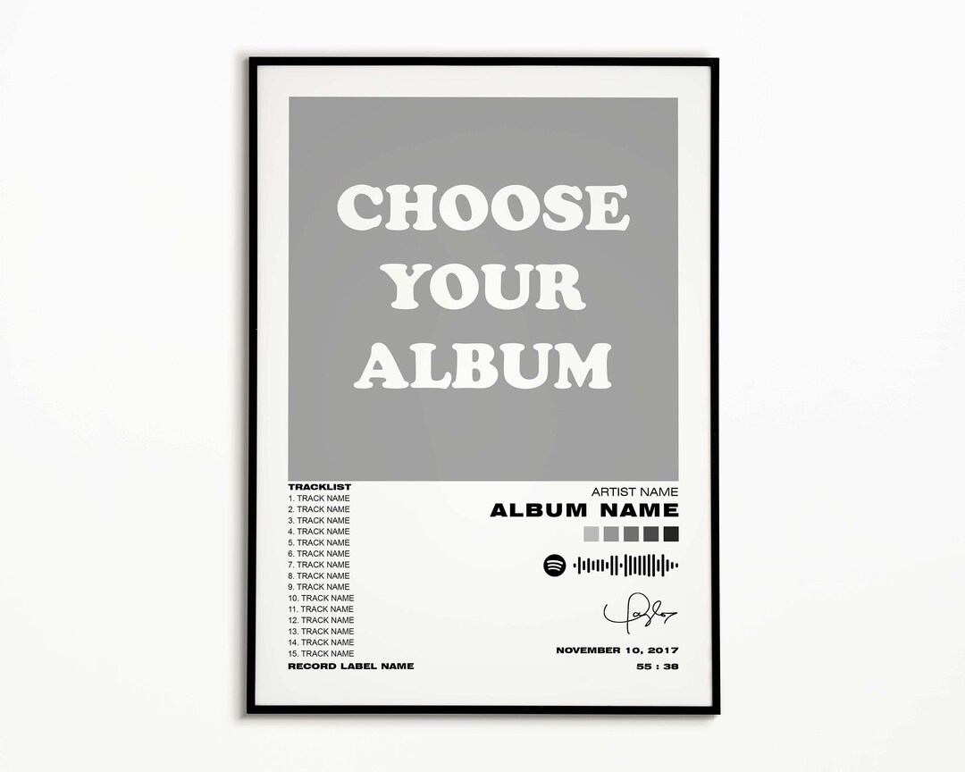 Custom Album Cover Print Choose Any Album Framed Poster Print Album ...