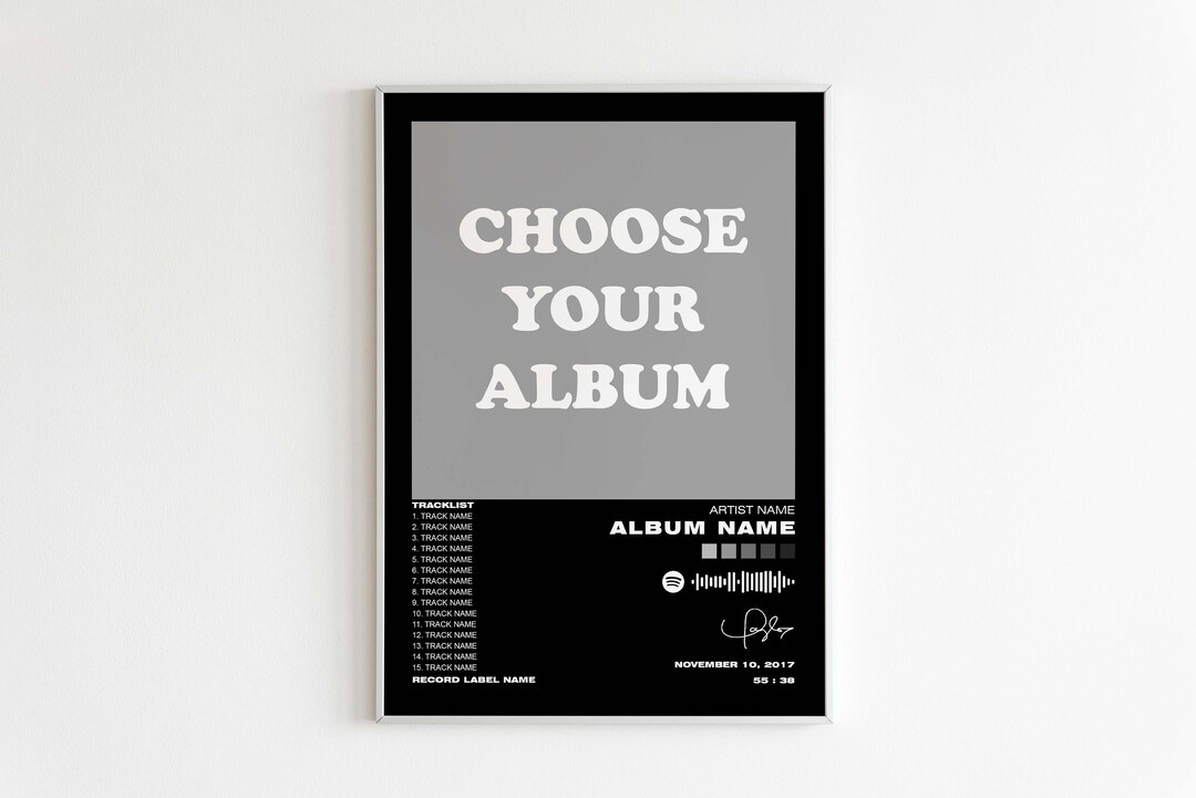 Custom Album Cover Print Choose Any Album Framed Poster Print Album ...