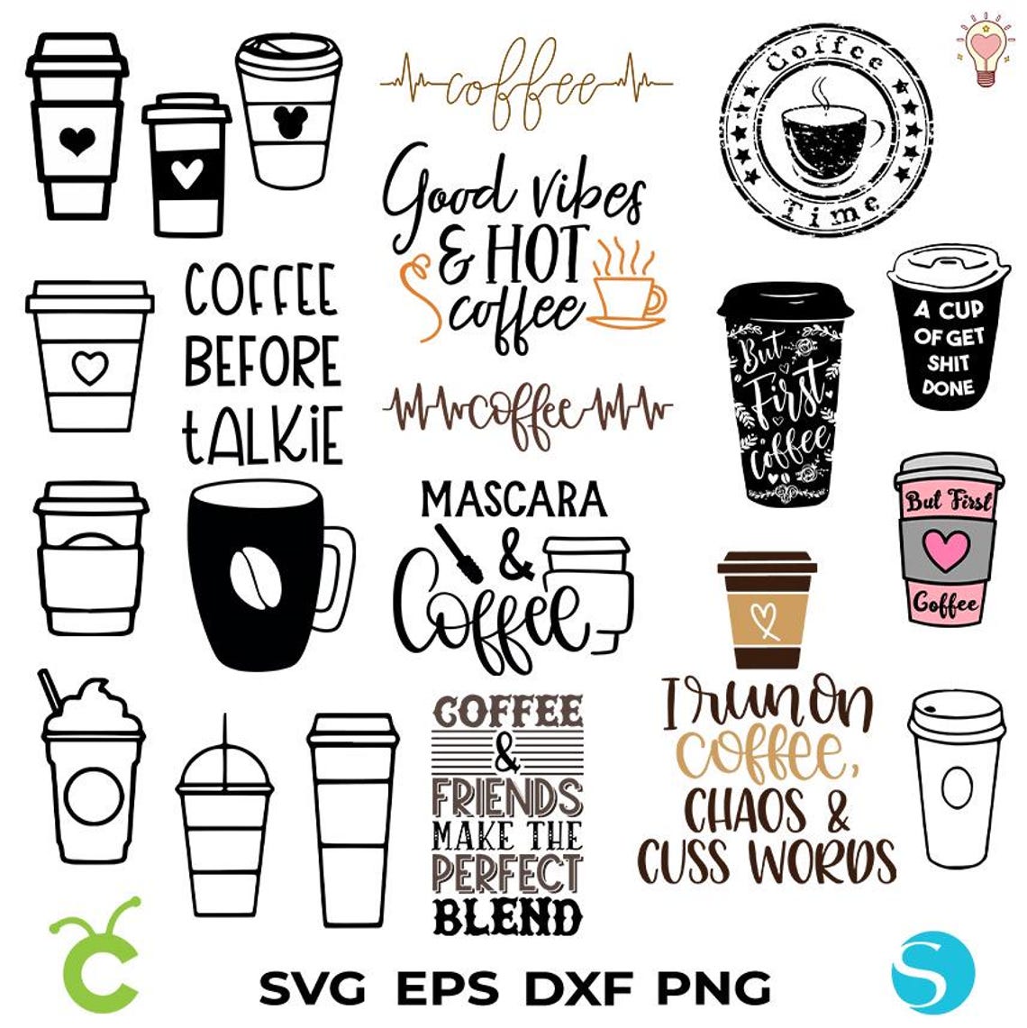 Coffee SVG Bundle, Funny Coffee Svg, Caffeine Svg, Coffee Lovers ...