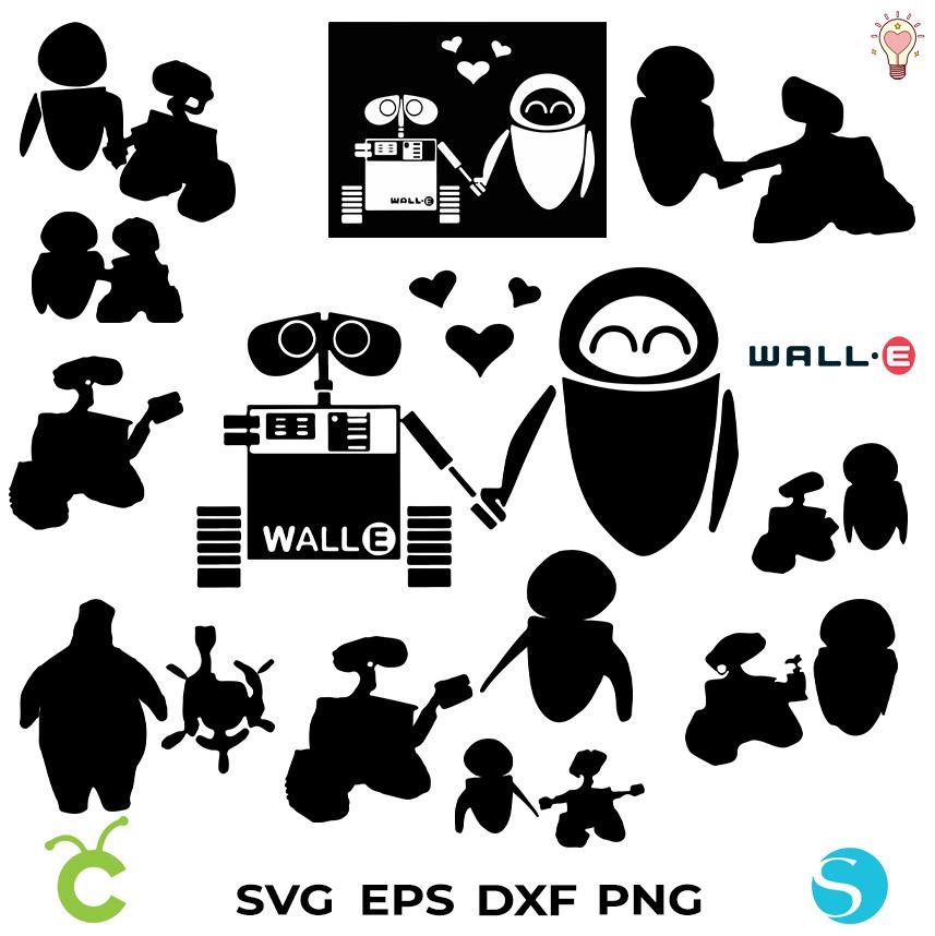Wall-e and Eve Svg, Wall-e Svg, Wall-e and Eve Png, Wall-e and Eve ...