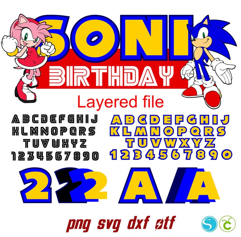 Sonic Letters Svg, Sonic Font Otf, Baby Shirt Diy, Baby Font Svg ...