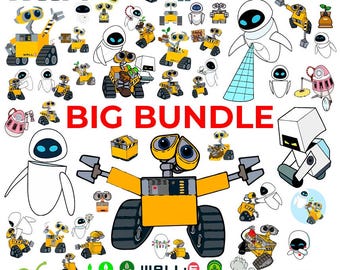 Wall-e Svg Bundle, Fun Art Wall-e and Eve Png, Wall-e Png, Wall-e ...