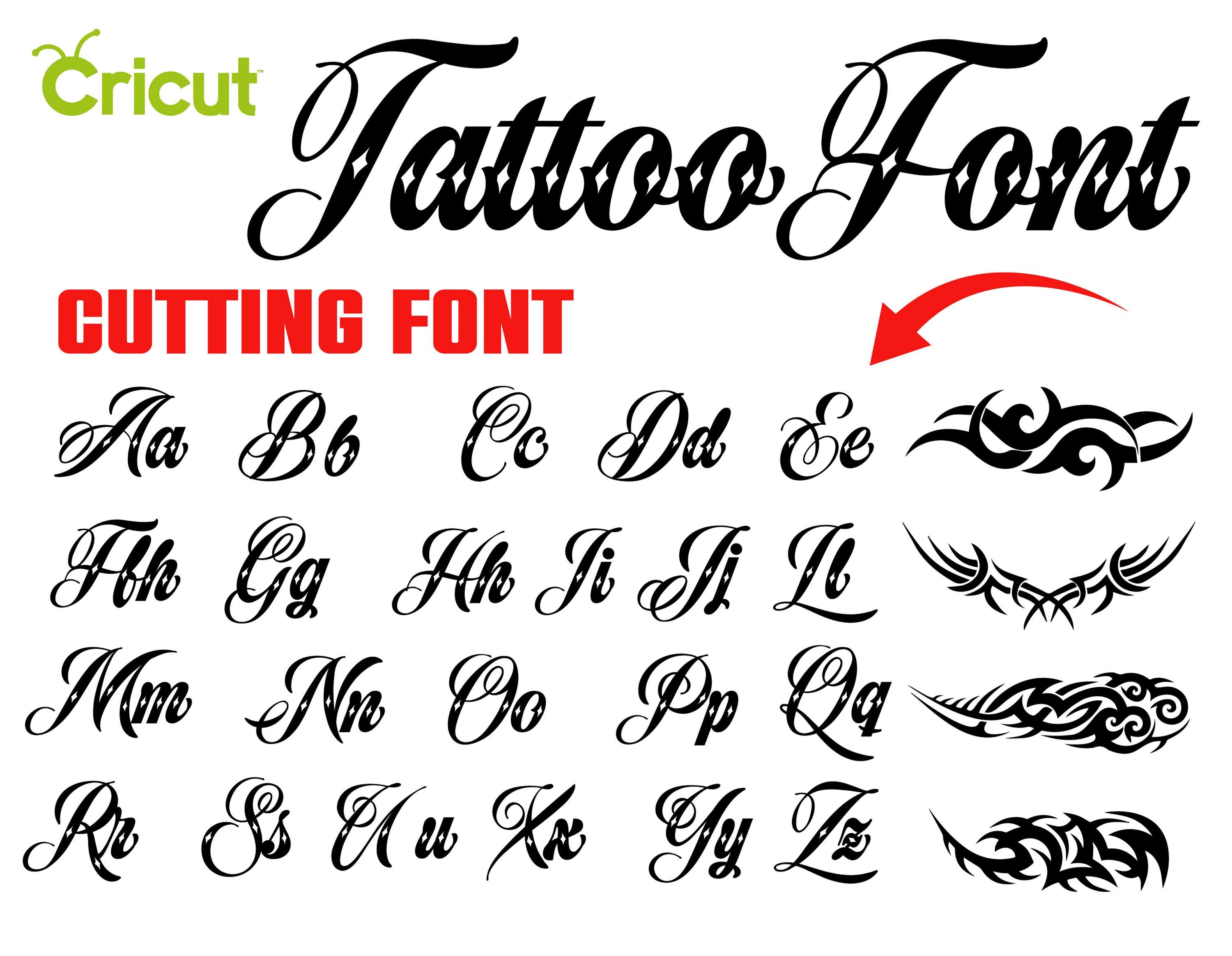 Tattoo Letters SVG Cut Cricut Tattoo Font Otf Tattoo Svg Font Tattoo ...