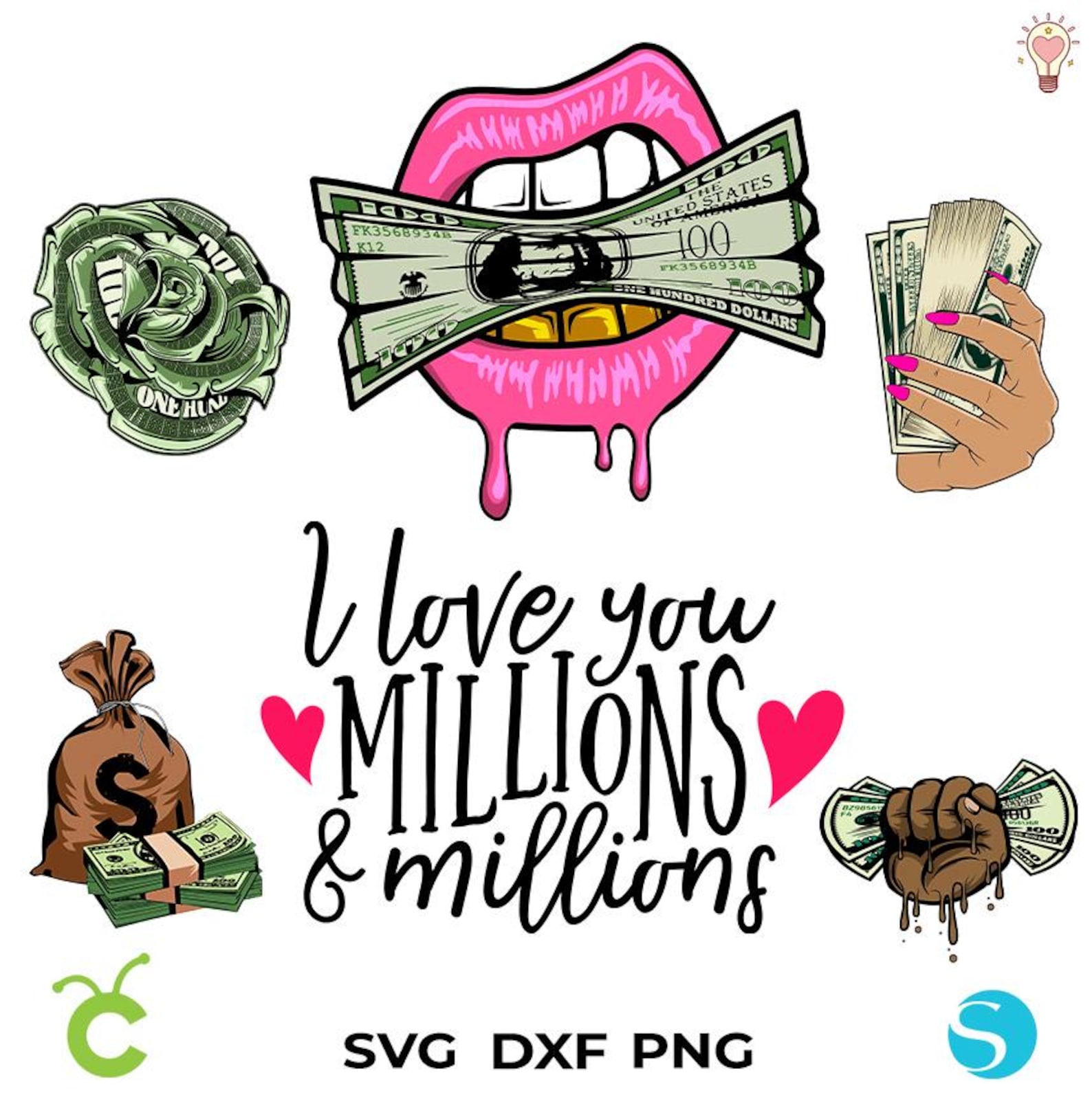 Money Svg Bundle, Cartoon Money Png, Money Clipart Png, Money Vector ...