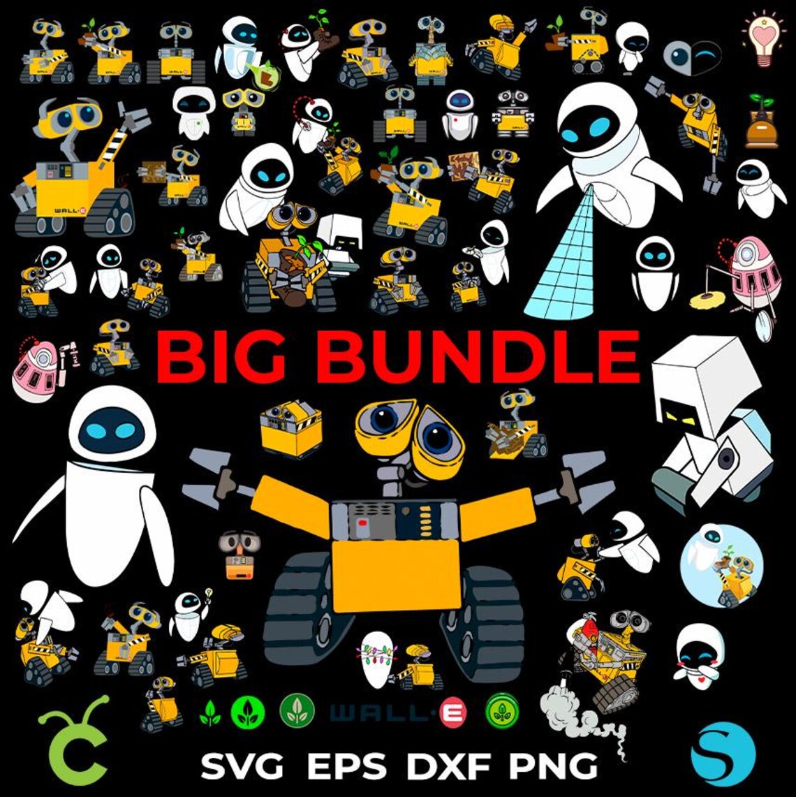 Wall-e Svg Bundle, Wall-e Png, Wall-e and Eve Png, Wall-e Cricut, Wall ...