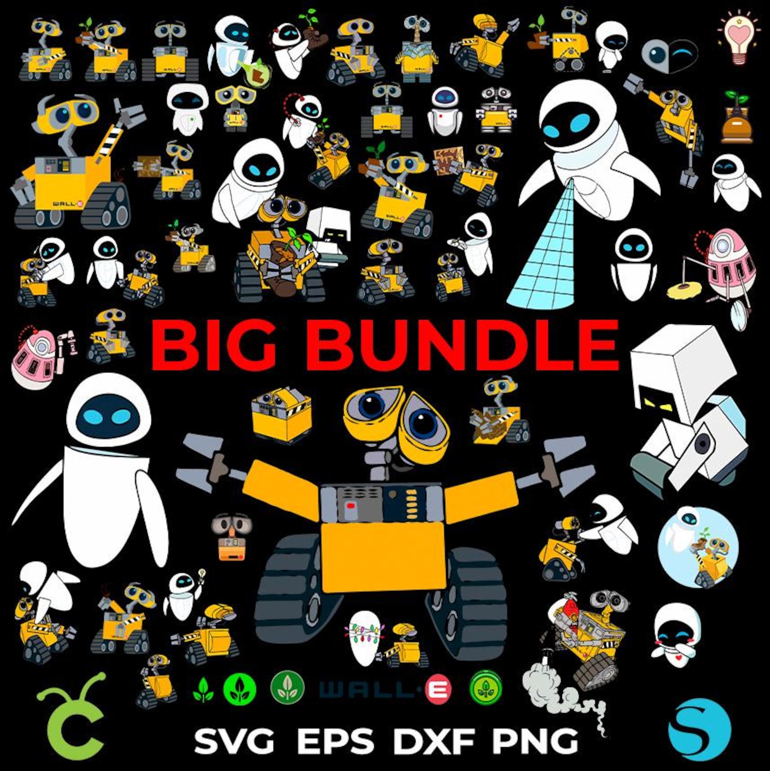 Wall-e Svg Bundle, Wall-e Png, Wall-e and Eve Png, Wall-e Cricut, Wall ...