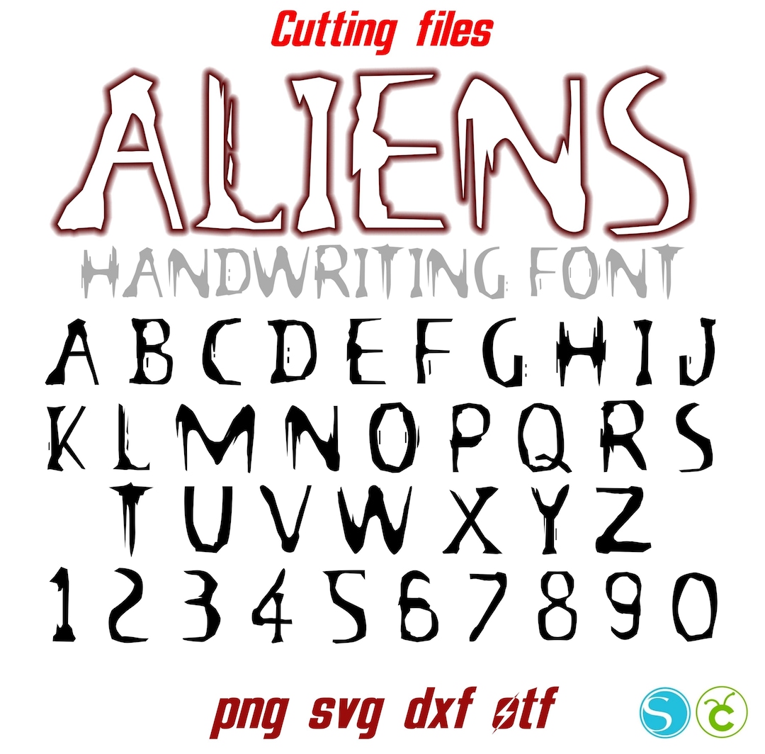 Aliens Font Otf, Gothic Font Svg, Alien Letters Cricut Alien Font Svg ...