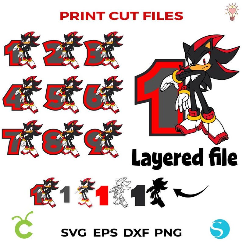 Sonic Svg Birthday Numbers Svg Cricut Sonic PNG Number SVG Clipart ...