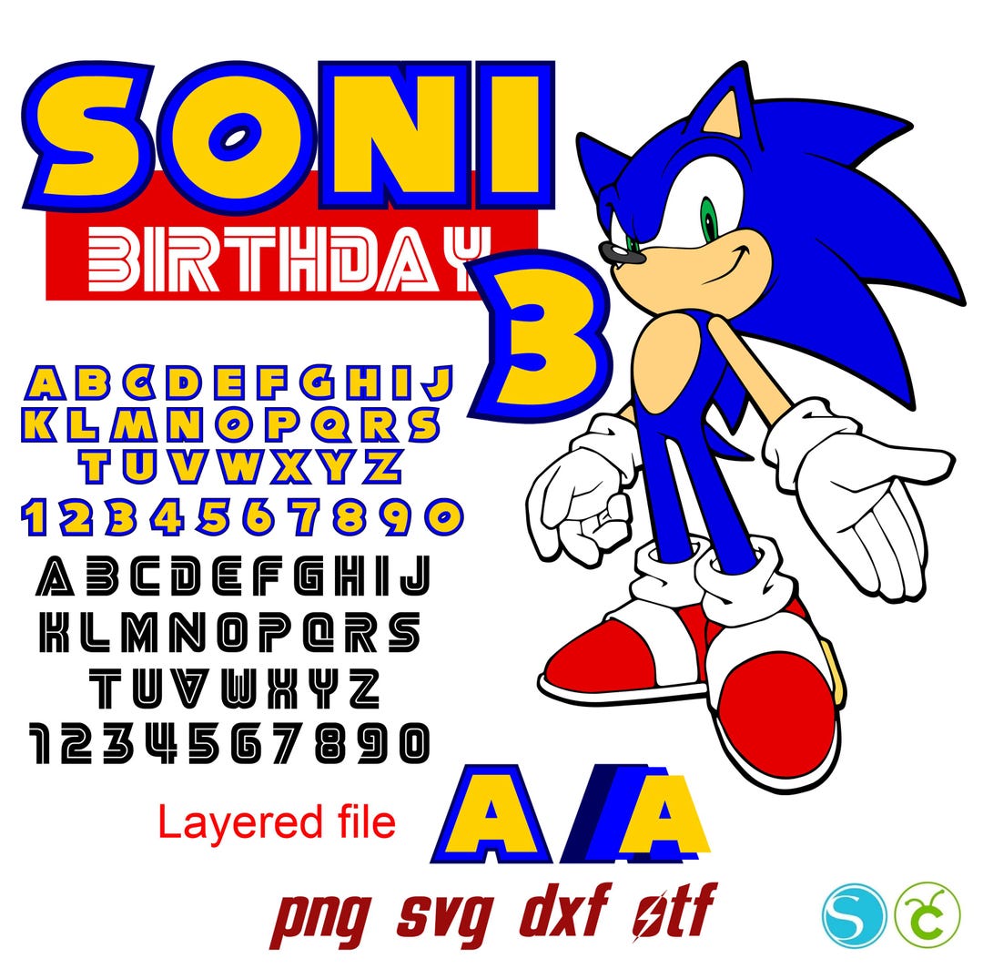 Sonic Letters Svg Cricut Sonic Font Otf Baby Shirt Diy Svg Baby Font ...