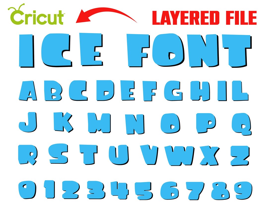 Cartoon Font OTF, Ice Letters Svg, Cartoon Letters Layered Cut Font SVG ...