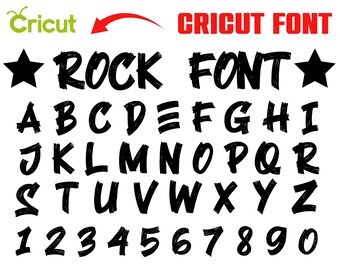 Hard Rock Font, Hard Rock Letters SVG Cricut Rock Svg Font Silhouette ...