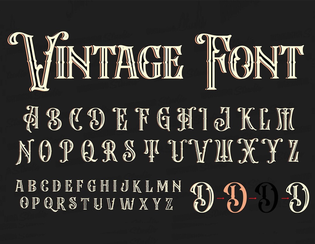 Vintage Font Otf, Vintage Letters Svg Cricut Layered, Vintage Svg ...