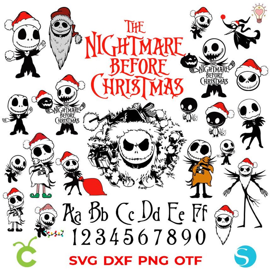 Christmas Svg Bundle, Nightmare Before Svg, Nightmare Svg Clipart ...