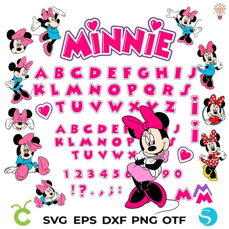 Minnie Bundle Birthday Letters SVG Cricut, Minnie Letters Svg, Minnie ...