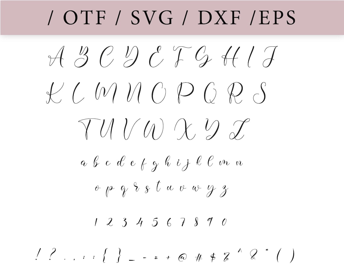 Calligraphy Font With Tails Wedding Font Svg Cursive Font Calligraphy ...