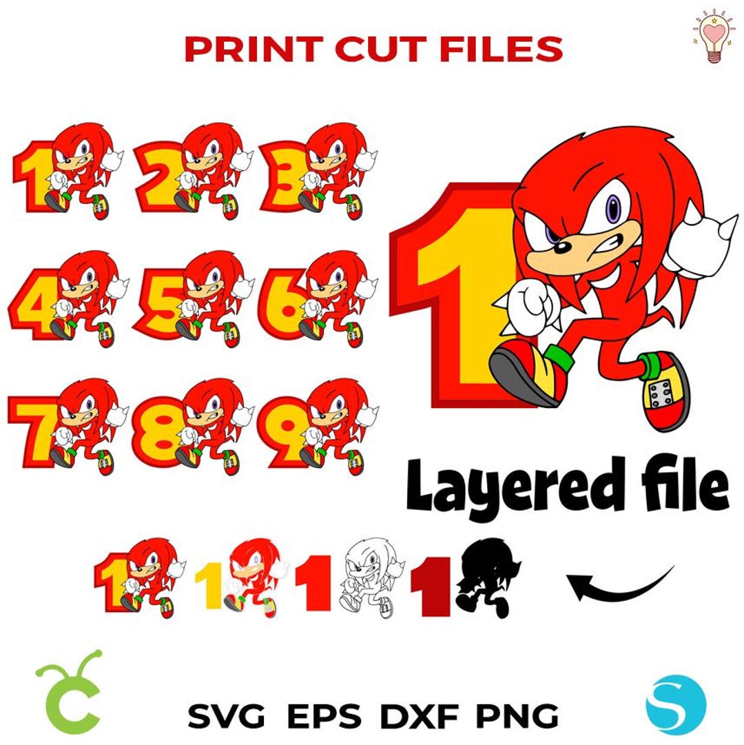 Sonic Svg Birthday Numbers Png Print Sonic PNG Number SVG Layered ...