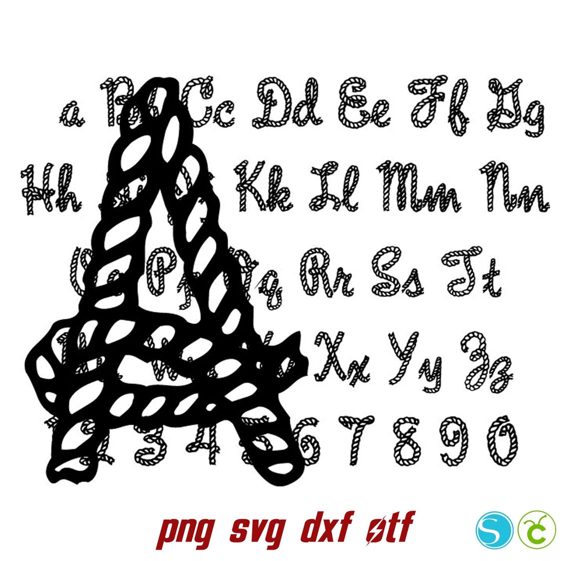 Cowboy Rope Font Svg, Handwriting Font Svg Rope Letters Svg Western ...