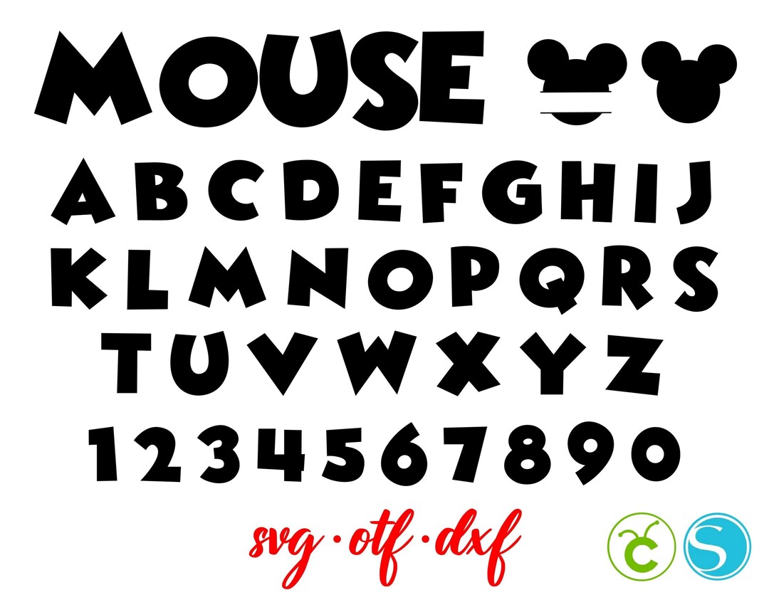 Mouse Letters SVG Alphabet Mouse Font OTF, Birthday Font Install Cut ...