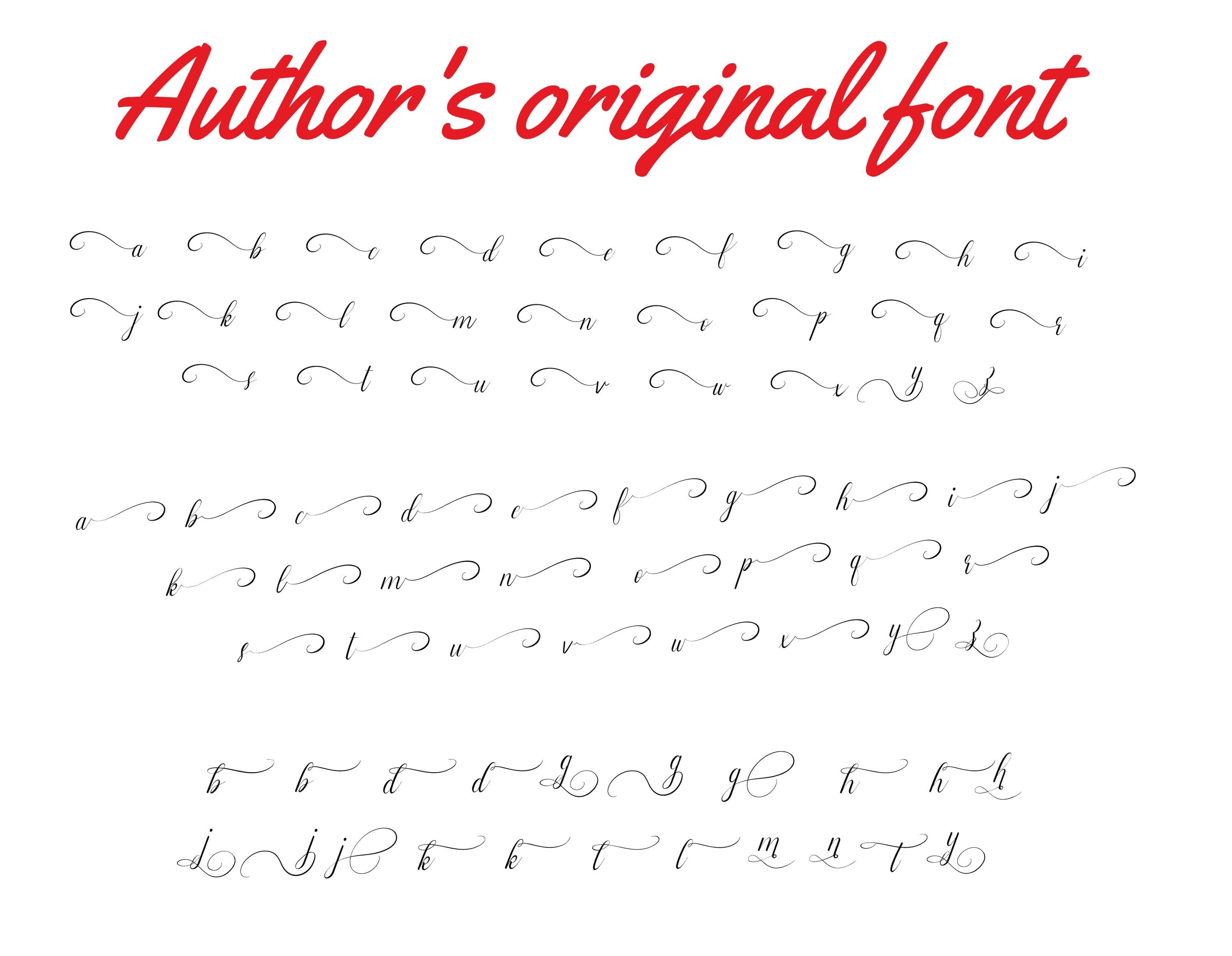 Wedding Font With Tails, Calligraphy Font Cursive SVG Letters, Wedding ...