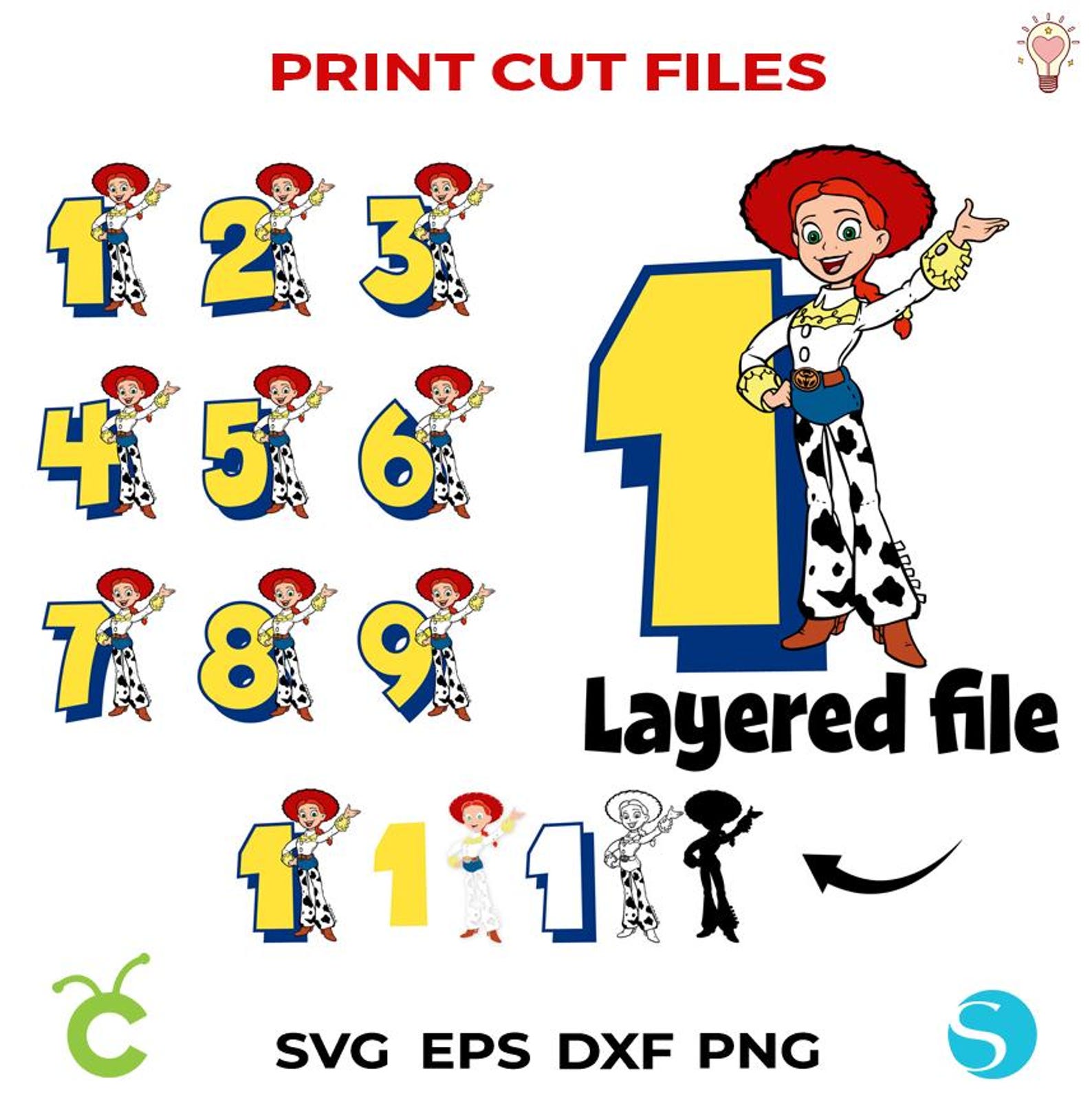 Toy Story Birthday Numbers PNG Toy Story SVG Clipart Layered Svg Cricut ...