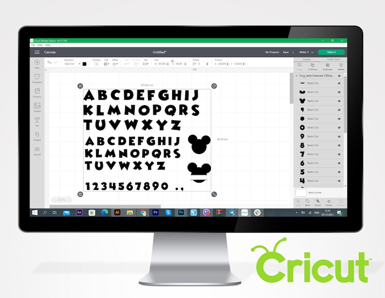 Mouse Letters SVG Alphabet Mouse Font OTF, Birthday Font Install Cut ...