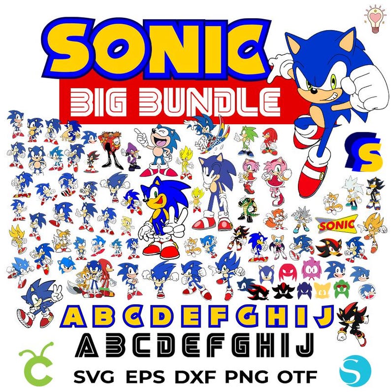 Sonic Bundle, Sonic Font, Sonic Letters Svg, Sonic Svg Laered, Sonic ...