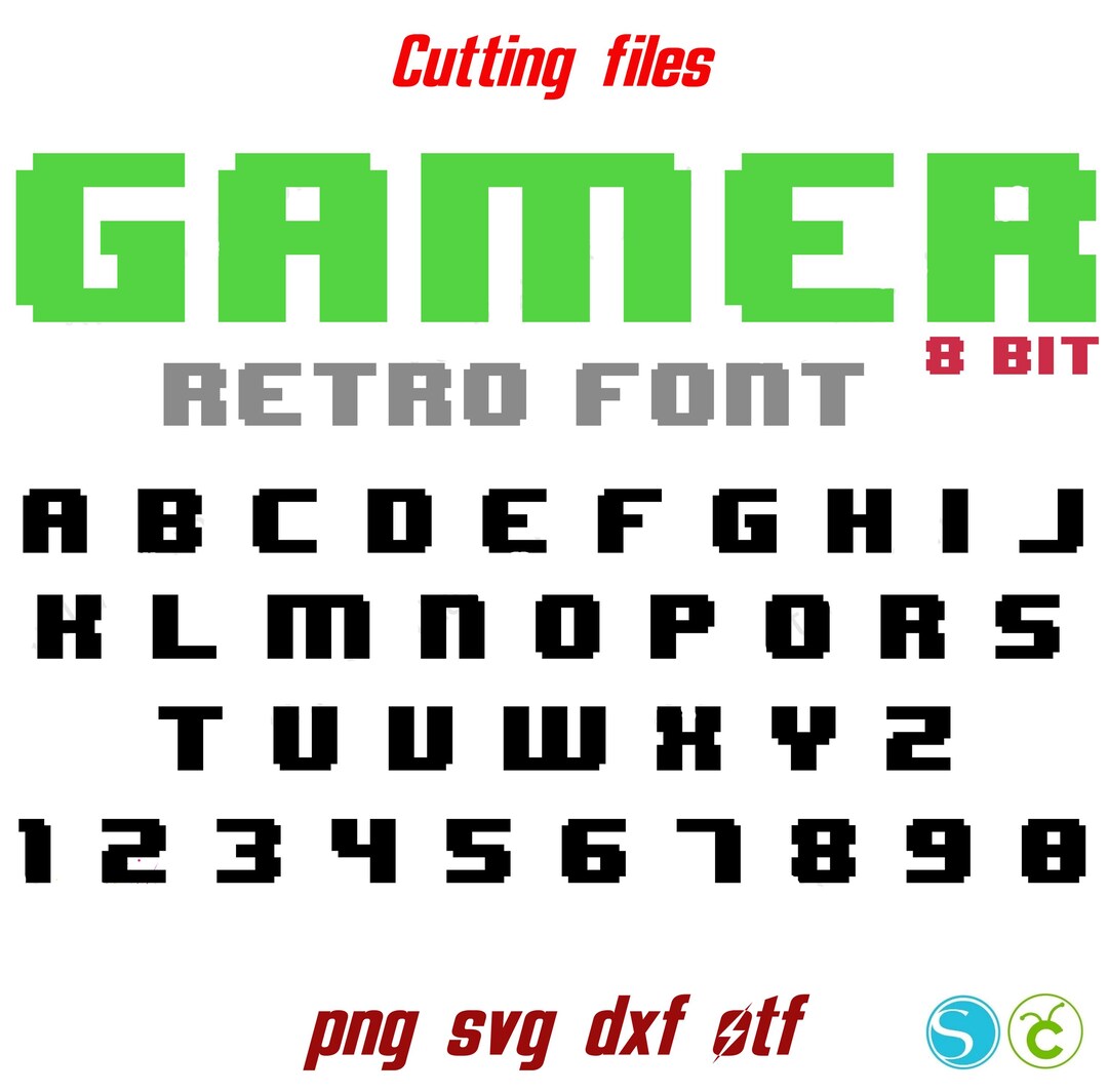 Retro Gamer Font Otf, Gamer Svg Letters Cricut, Retro Font Svg, Game ...