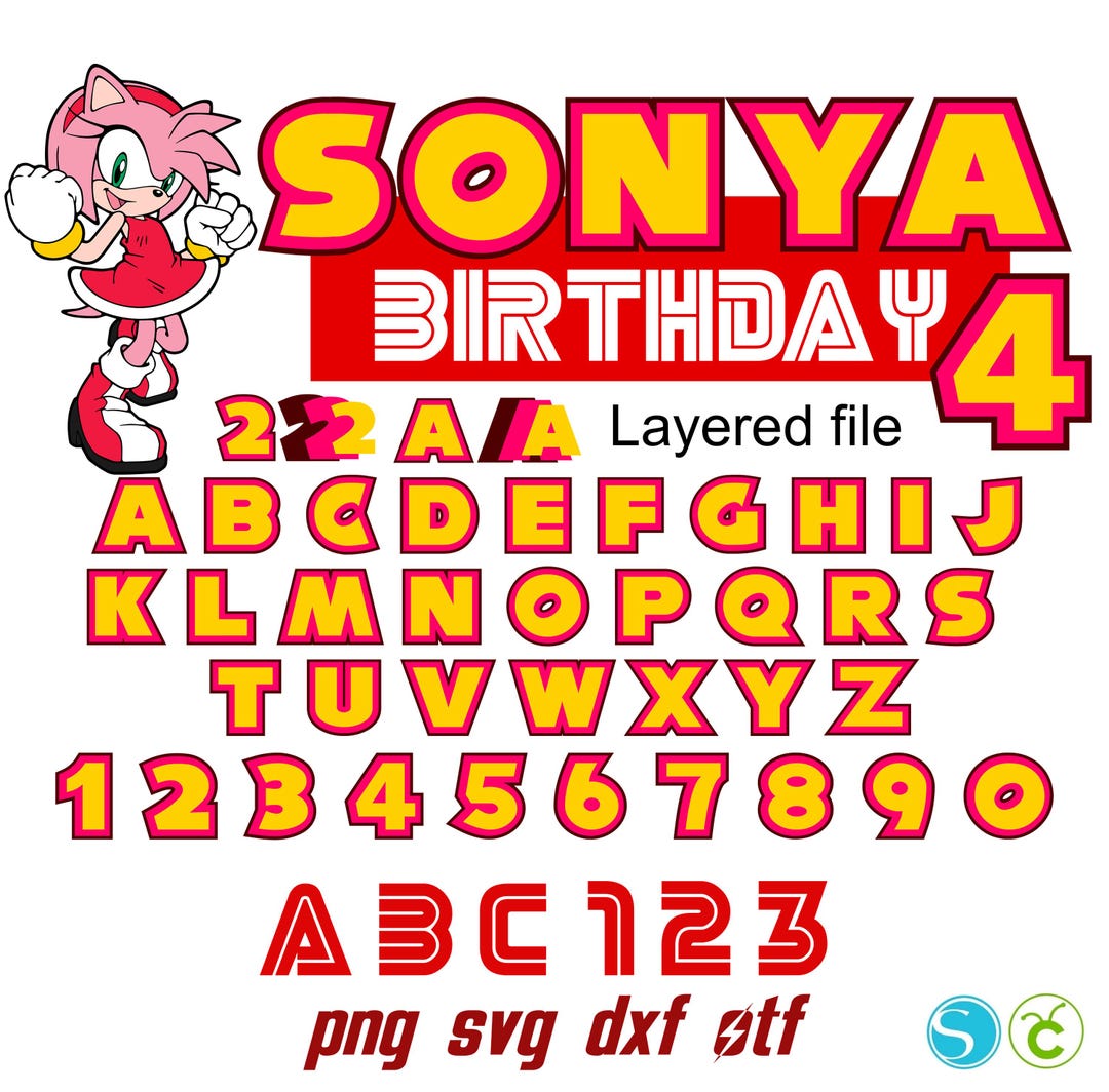 Sonic Svg Letters Cricut Baby Girl Personalized Logo Sonic Png Letters ...