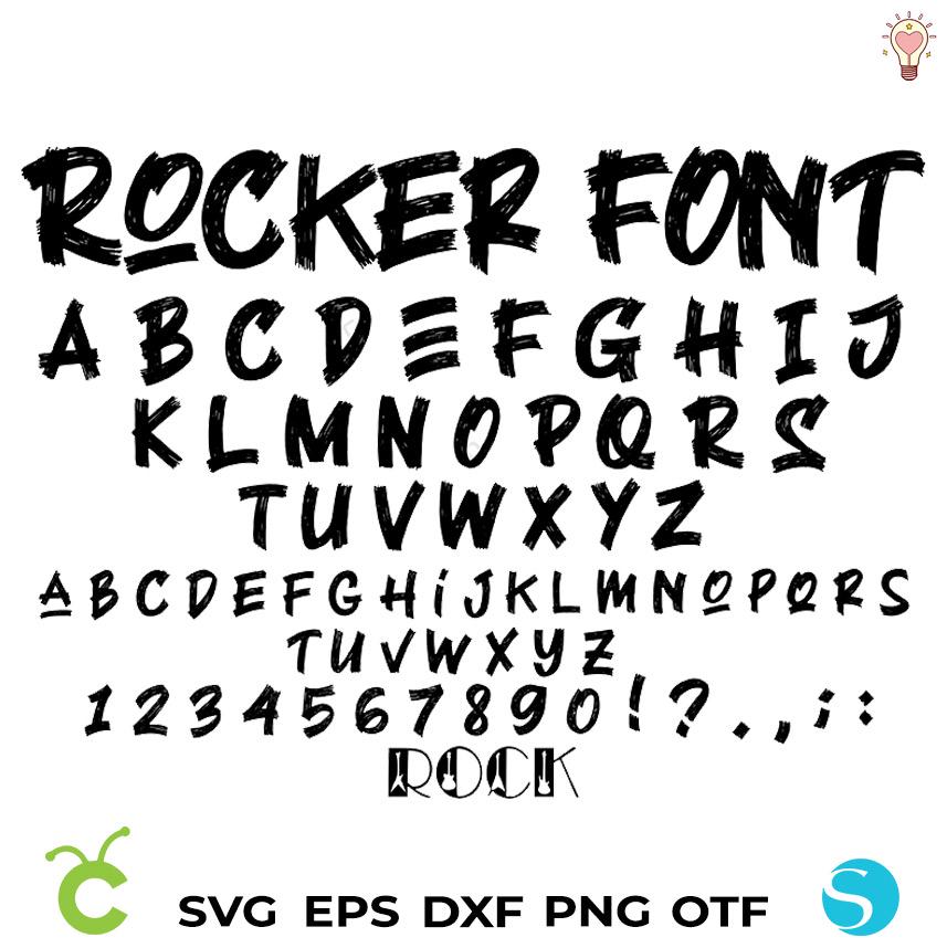 Rocker SVG Bundle, Rock Letters SVG Cricut, Rock Png, Rock Font Otf ...