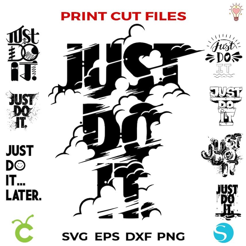 Just Do It Svg Bubdle, Just Do It Png, Motivation Sign, Just Do It ...