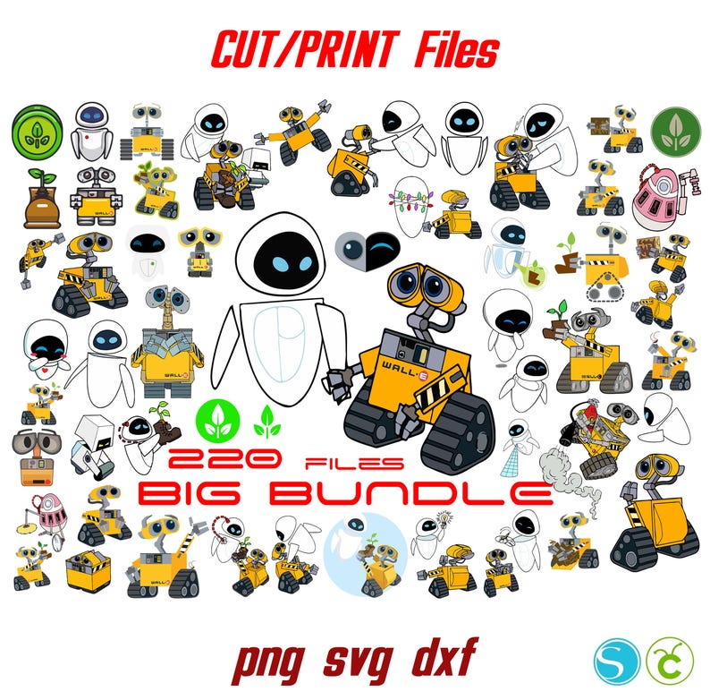 Wall-e Svg Bundle, Fun Art Wall-e and Eve Png, Wall-e Png, Wall-e ...