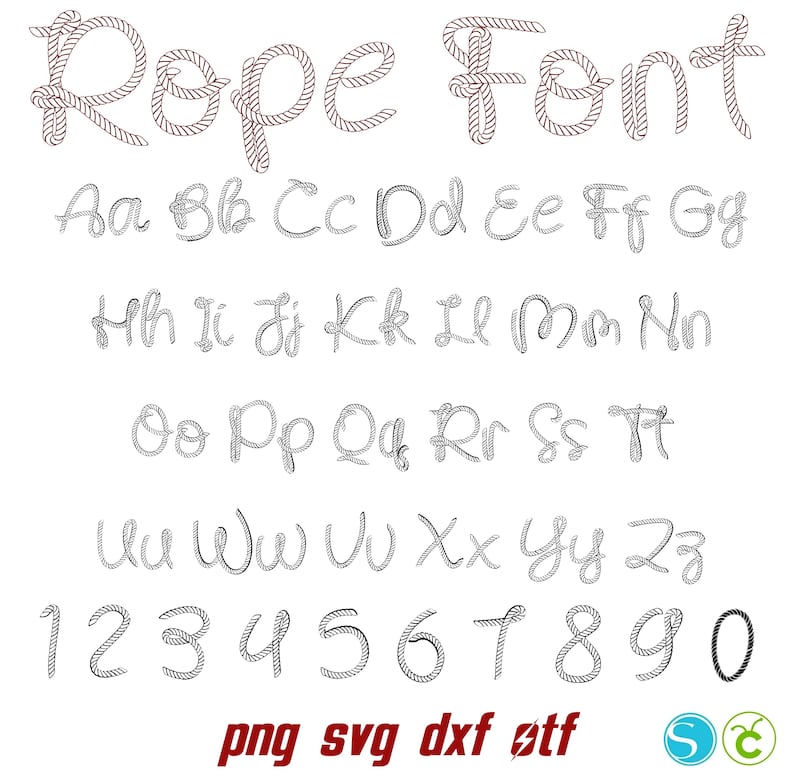 Handwriting Font Svg, Rope Font Svg Rope Letters Svg Western Font OTF ...