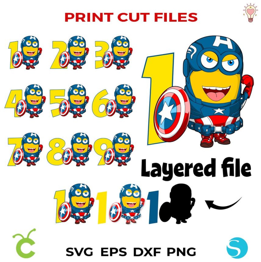 Superhero Svg Birthday Numbers PNG Captain Superhero Png Baby Hero ...