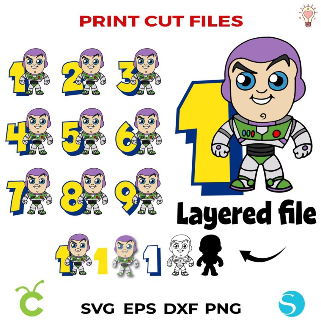 Toy Story Svg Baby Birthday Numbers SVG PNG Toy Story SVG Layered Svg ...