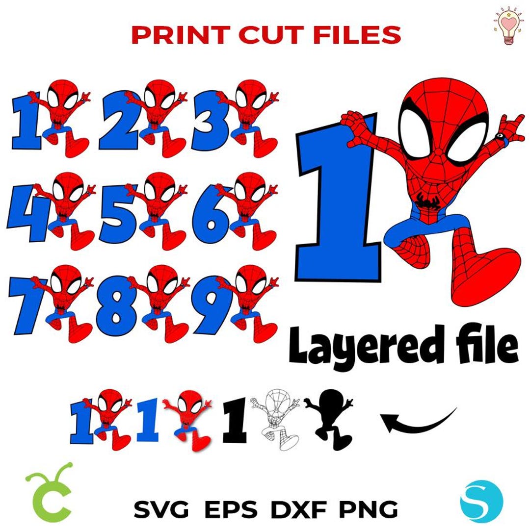 Superhero Svg, Baby Spider Svg, Birthday Numbers PNG Spider Shirt SVG ...