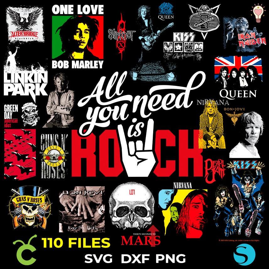 Rocks Svg Bundle, Rock Png, Rocker Shirt Diy Svg Rock Shirt Png ...