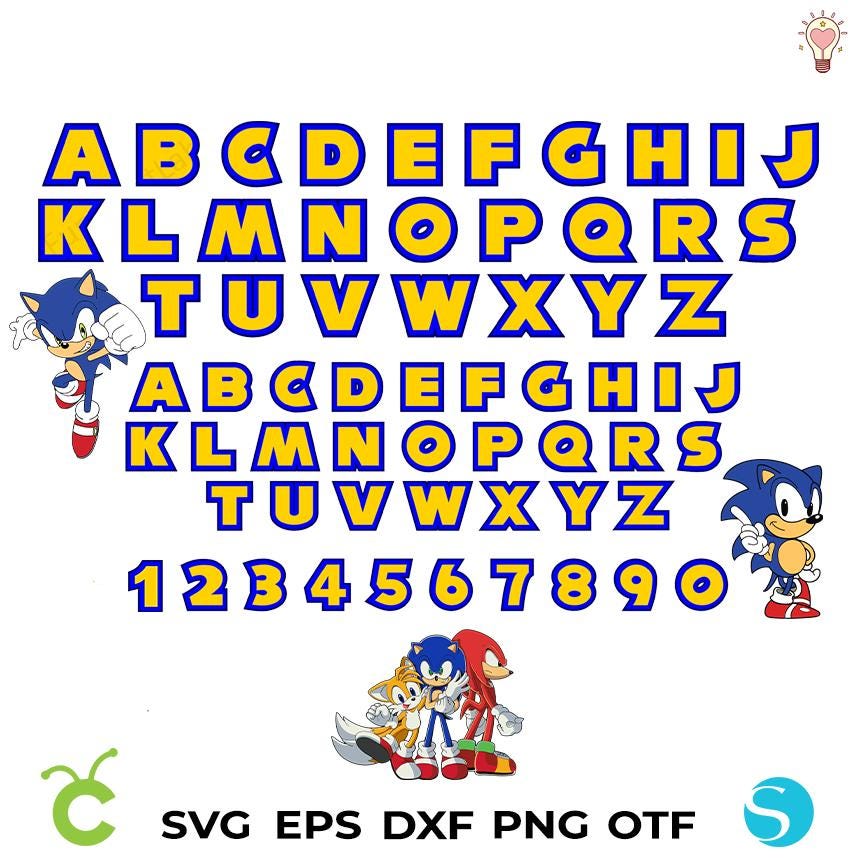 Sonic Bundle, Sonic Font, Sonic Letters Svg, Sonic Svg Laered, Sonic ...