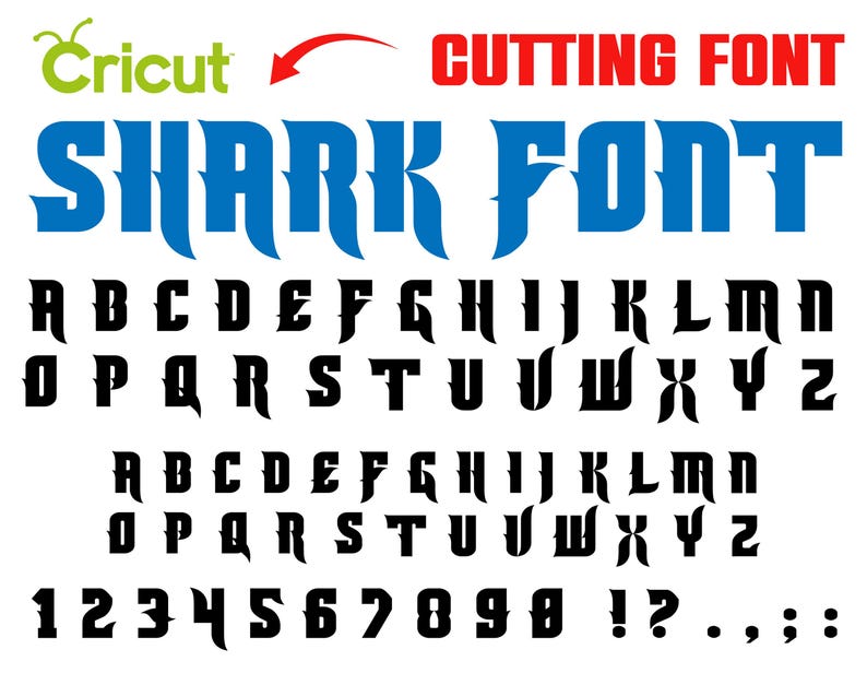 Shark Font Otf, Shark Letters SVG, Shark Cricut, Shark Svg Font Shark ...