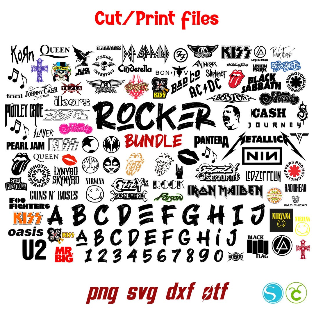 Rocker SVG Bundle, Rock Letters SVG Cricut, Rock Font Otf, Rock Svg ...