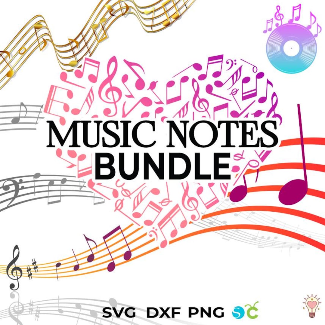 Musical Notes Svg, Music Notes Bundle, Music Notes Clipart, Music Notes ...