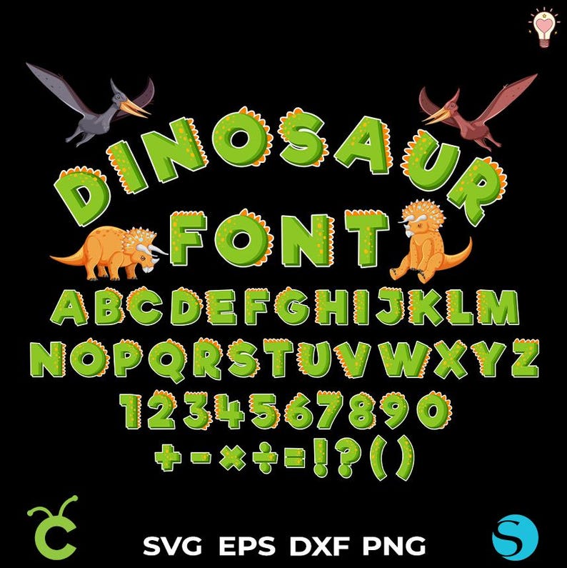 Dinosaur Letters SVG, Dinosaur Font SVG PNG, Baby Font Svg, Dino Font ...