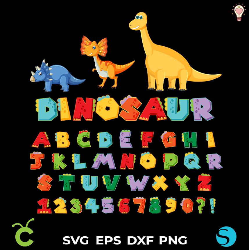 Dinosaur Letters SVG, Dinosaur Font SVG PNG, Baby Font Svg, Dino Font ...