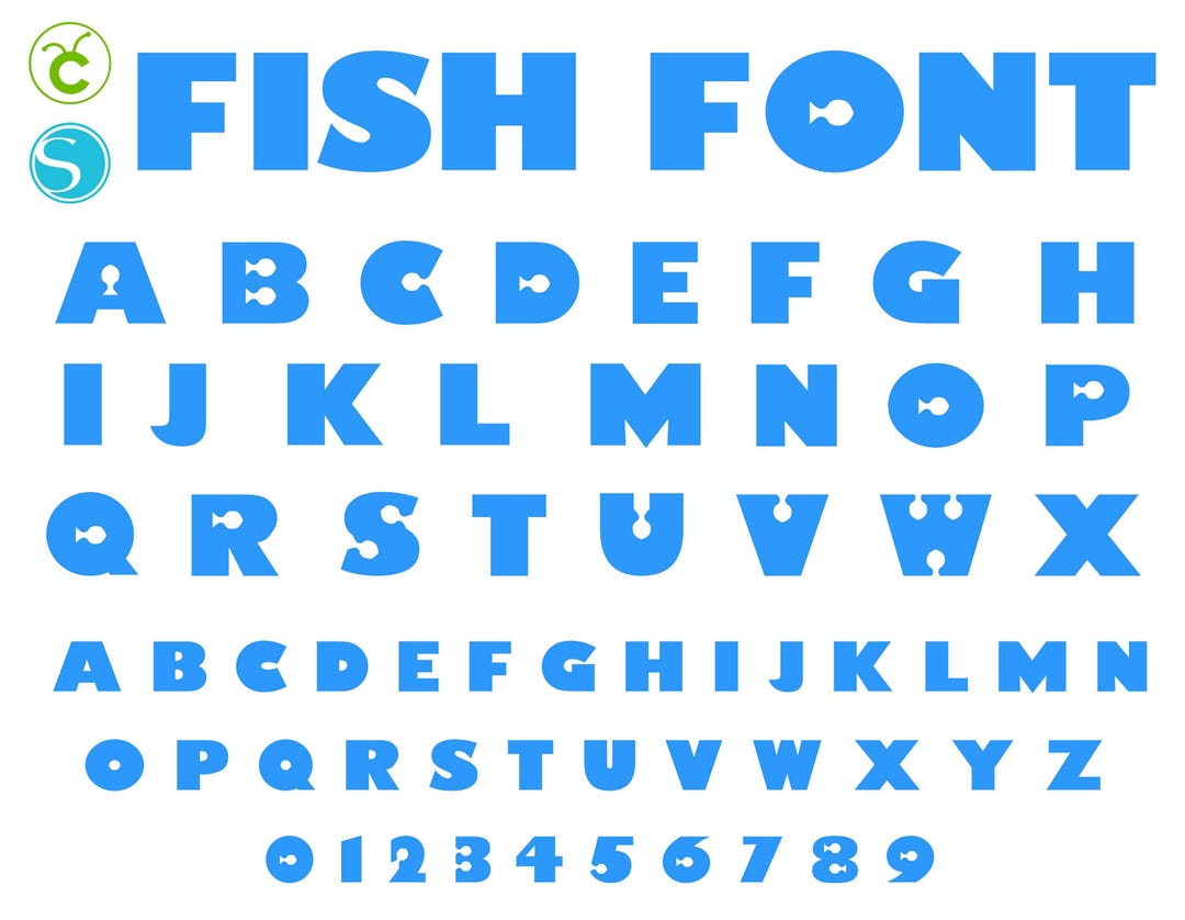 Sea Fish Font SVG, Fish Letters Cricut Baby Font Otf, Sea Letters SVG ...