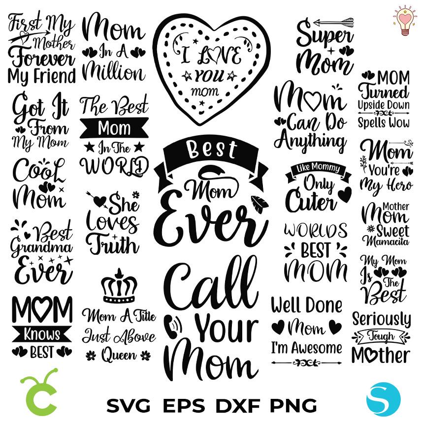 Mama SVG-Bundle, Mutter SVG, Muttertag Png, Mama Shirt geschnitten ...