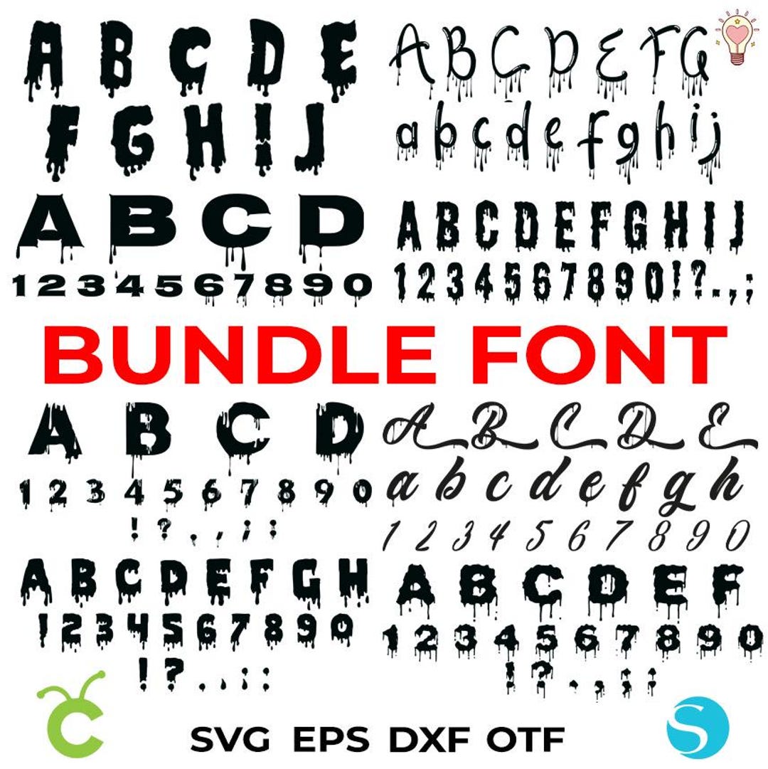 Dripping Fonts Bundle, Dripping Font OTF, Dripping SVG Cricut, Blood ...