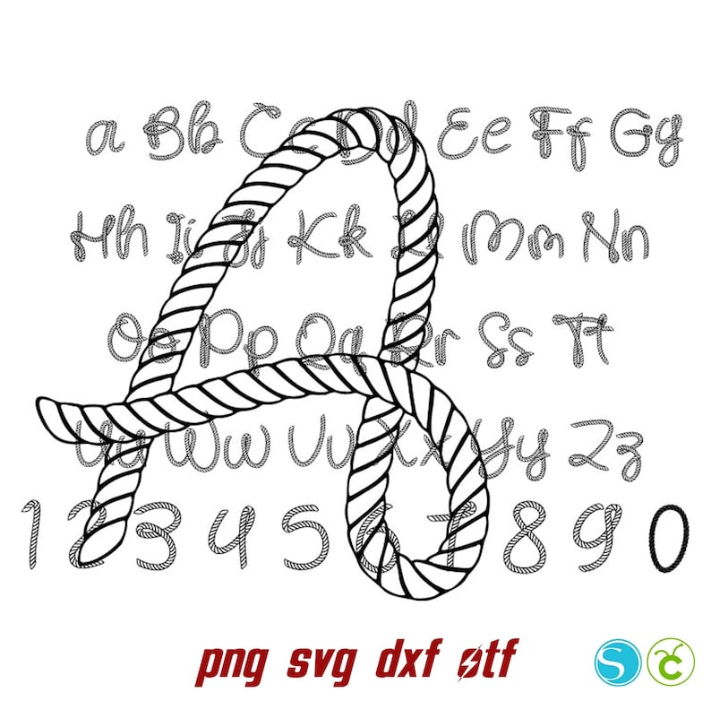Handwriting Font Svg, Rope Font Svg Rope Letters Svg Western Font OTF ...