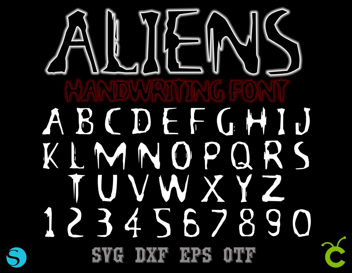 Aliens Font Otf, Gothic Font Svg, Alien Letters Cricut Alien Font Svg ...