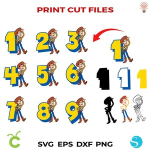 Toy Story Birthday Numbers Svg Cricut Toy Story Print Birthday Numbers ...