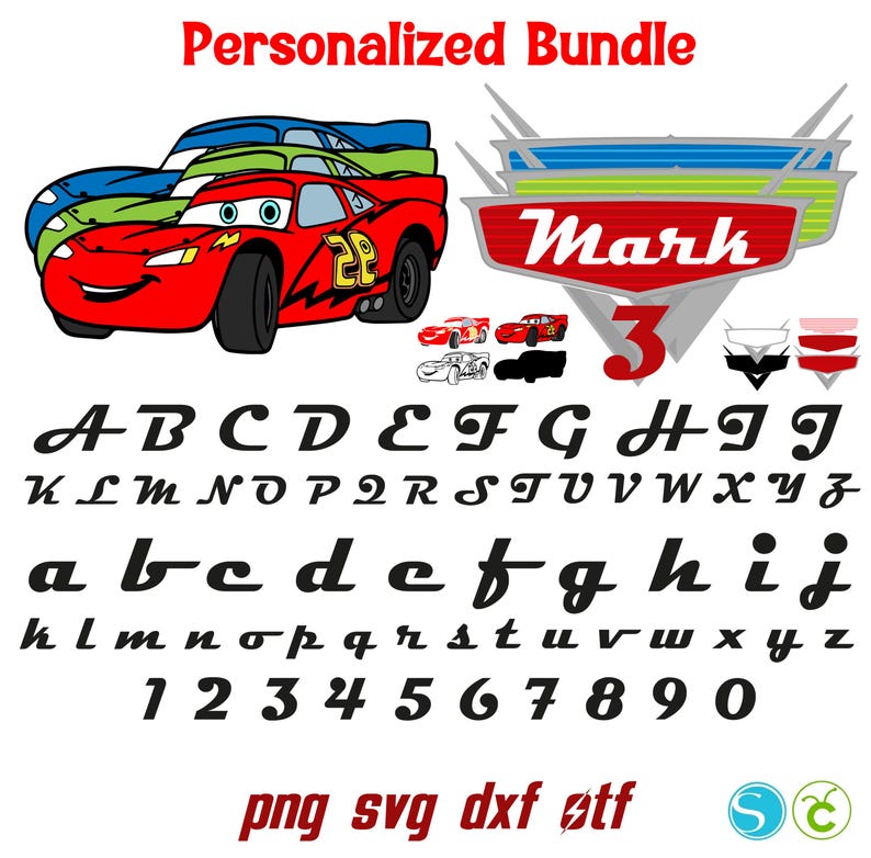 Cars SVG PNG, Personalized Logo, Cars Letters SVG Cricut, Cars Font Otf ...