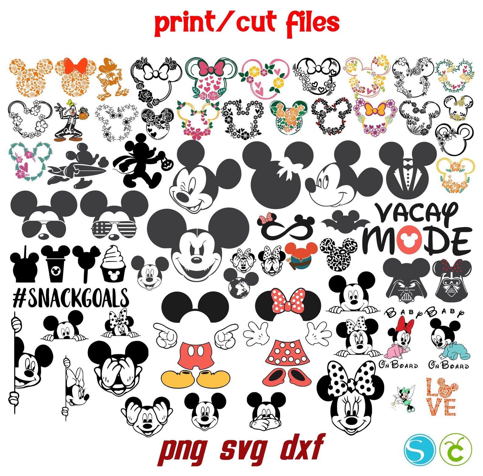 Mouse Bundle Svg Png, Mouse SVG Cricut, Mouse PNG Print, Mickey Svg Png ...